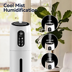 TOUTOUAN Humidifiers for Bedroom Large Room,9L/2.3GAL Large Top Fill Cool Mist Humidifier with Essential Oils Remote Control Whisper-Quiet for Baby Kids Adults Home Yoga Sleep Plant