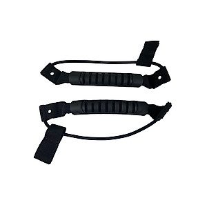 MARINE BOAT CANOE PAIR of BLACK RUBBER KAYAK CARRY HANDLE PADDLE PARK BUNGEE