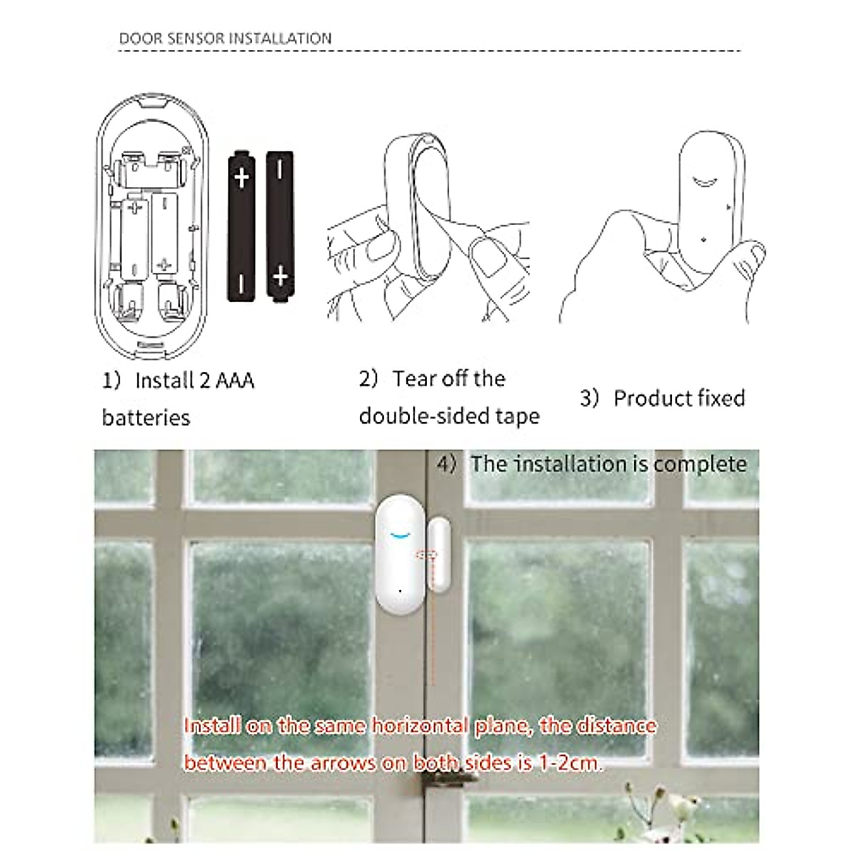 5 Pack WiFi Wireless Door Window Sensor,TUYA Smart Alarm with Free Notification APP Control Home Security Alarm System，Compatible with Alexa Google Assistant