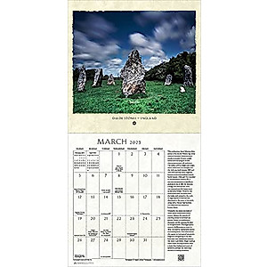 Sacred Celtic Sites 2023 Wall Calendar: And Other Places of Power in Britain and Ireland | 12" x 24" Open | Amber Lotus Publishing