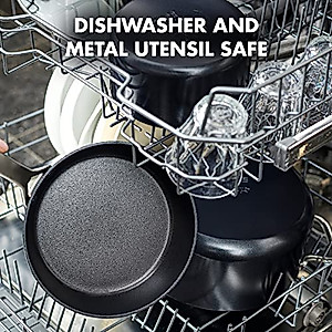 GreenPan SearSmart Hard Anodized Healthy Ceramic Nonstick, 8" Frying Pan Skillet, PFAS-Free, Textured Surface, Dishwasher Safe, Black