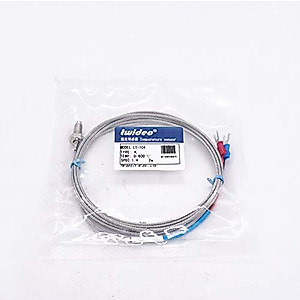 Twidec/1/4" Screw Probe Temperature Sensor K Type Thermocouple 2 Meters Cable Temperature Range: 0-600°C LT-104