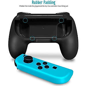 EIMGO Controller Grip for Nintendo Switch Joy-Con, Wear-Resistant Handheld Joystick Remote Handle Compatible with Switch, 2 Pack (Black)