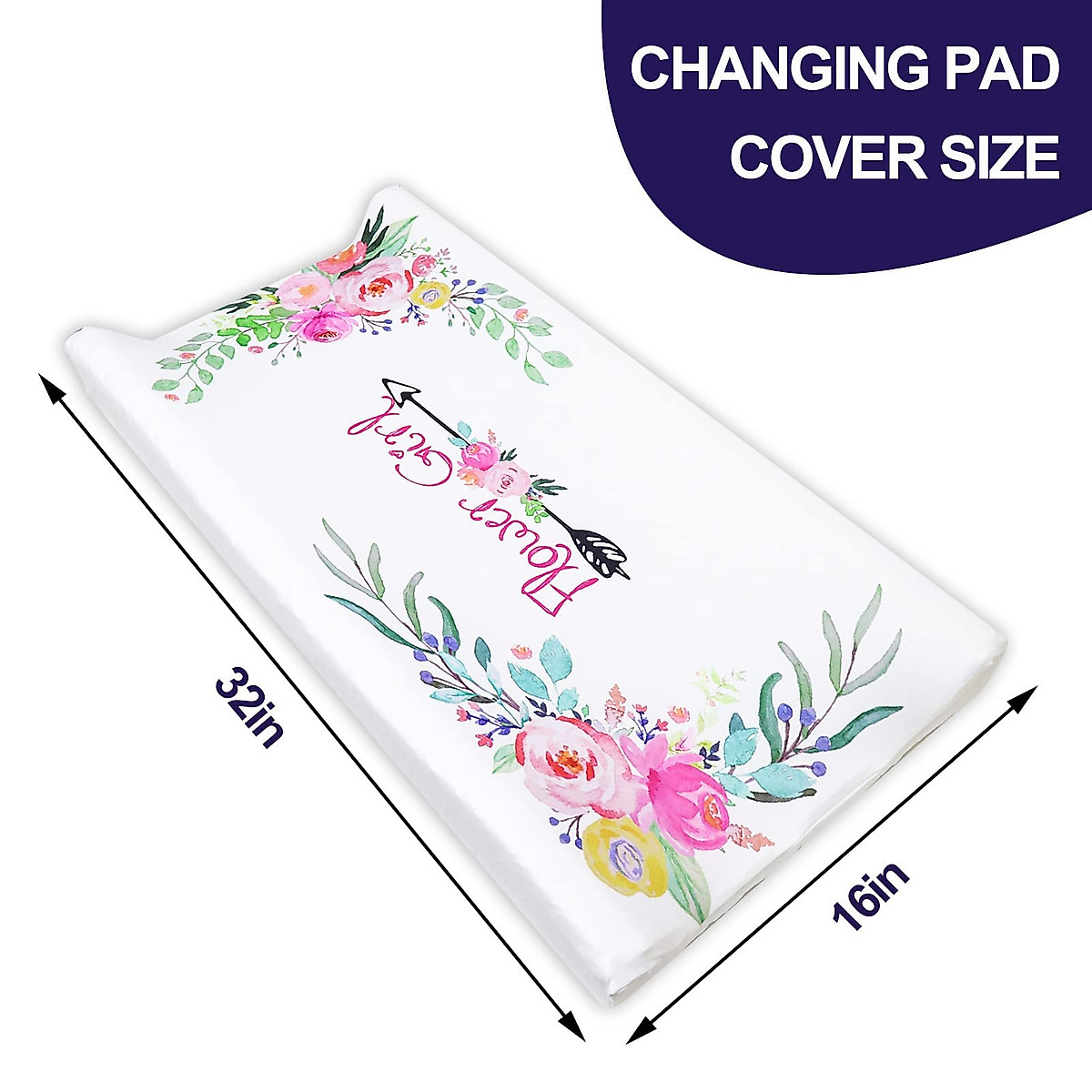 Jundetye Changing Pad Cover for Baby Girls Soft Stretchy Diaper Changing Table Pad Covers, Sister