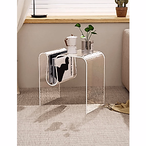 solaround Acrylic Side Table, Small End Table for Living Room,Bedside Table for Bedroom Lucite Nightstand (1, Clear, 17.7 * 17.7 * 11.8)