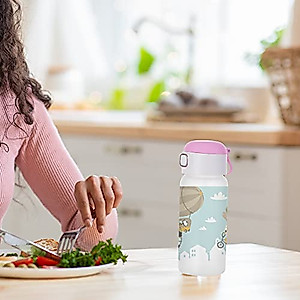 PYD Life Sublimation Glass Blanks Water Bottle 15 OZ Frosted Sippy Up Tumbler Cups with Pink Pop Lid and Straw for Tumbler Heat Press 6 Pack