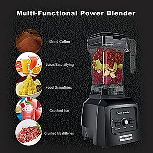 VITASUNHOW Professional Blenders with 1300-Watt Motor & 11 Speeds Control, High Speed Blender for Puree, Ice Crush, Shakes and Smoothies,Black