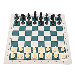 YEmirth Portable Chess & Checkers Set, 2 in 1 Travel Board Games for Kids and Adults, Folding Roll up Chess Game Sets,Tournament Thick Mousepad Mat with Storage Bag