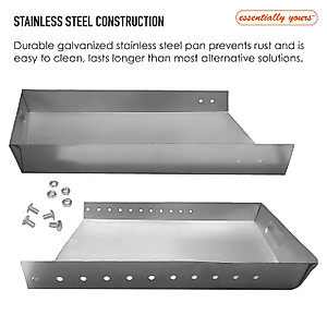 Essentially Yours Adjustable Fireplace Tray | Stainless Steel Expandable Ash and Ember Holder Pan | Nuts and Bolts Included for Additional Stability