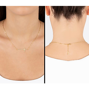 Jewelry Atelier Gold Filled Pendant Necklace Collection - 14K Yellow Gold Filled Pendant Necklace with Solid Clip Chain for Women (Different Sizes and Styles with Extension/Adjustable Chain)