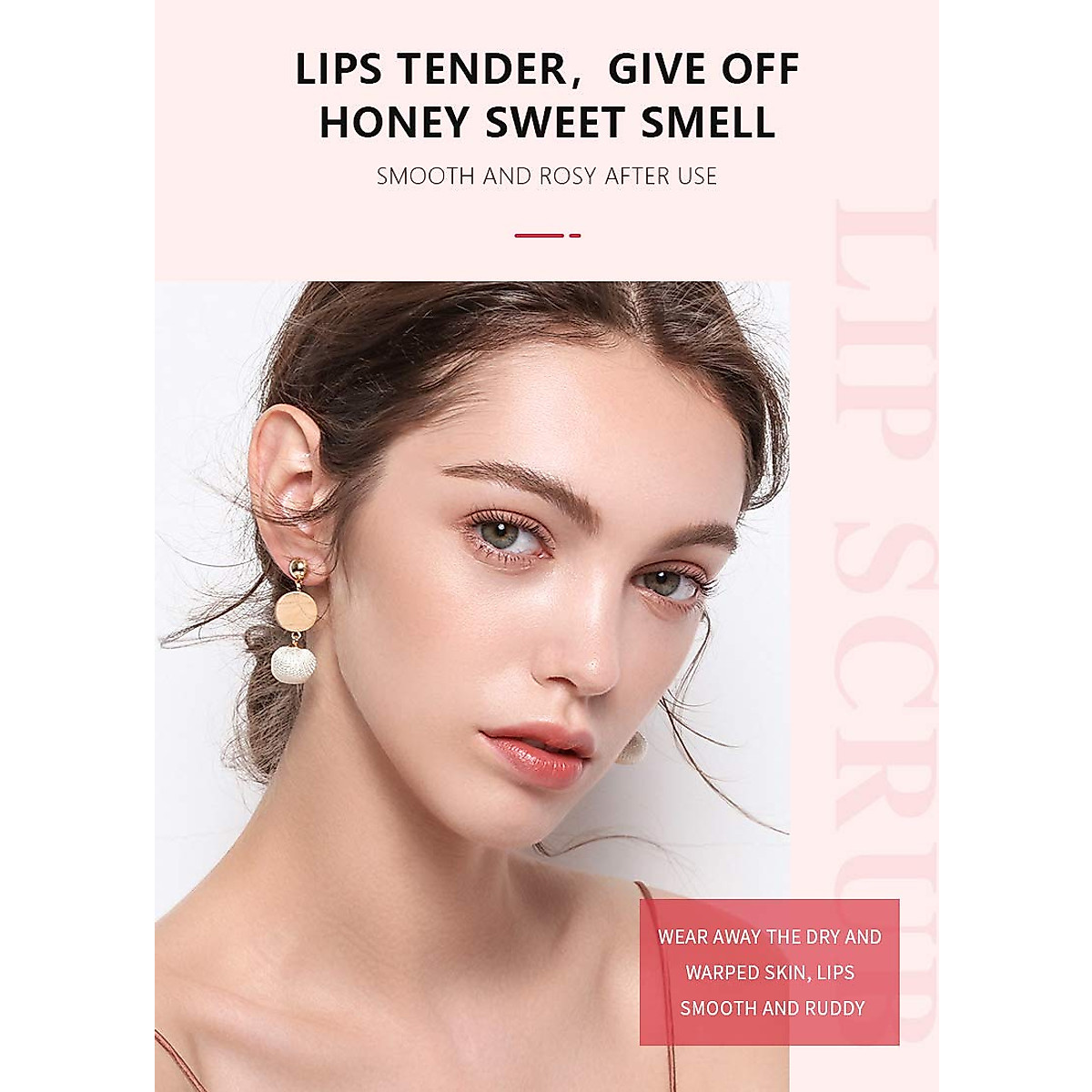 Lip Scrub, (Peach) Lip Scrubs Exfoliator & Moisturizer, Vegan Cruelty-Free Lip Sugar Scrub, Natural Gentle Lip Treatment, Dry Lip Treatment Polish & Lip Exfoliator by Samnyte