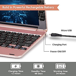 LAVO-TECH Wireless Bluetooth Keyboard Case for iPad 5th-6th Gen, Air 1-2, iPad Pro 9.7 - Slim Full Protection Cover