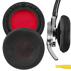 Geekria QuickFit Ear Pads Replacement for Plantronics Voyager Focus UC B825, Voyager Focus 2 UC, BLACKWIRE 5220 5210 7225, Backbeat Sense Headset Earpads, Ear Cups Cover Repair Parts (Black)