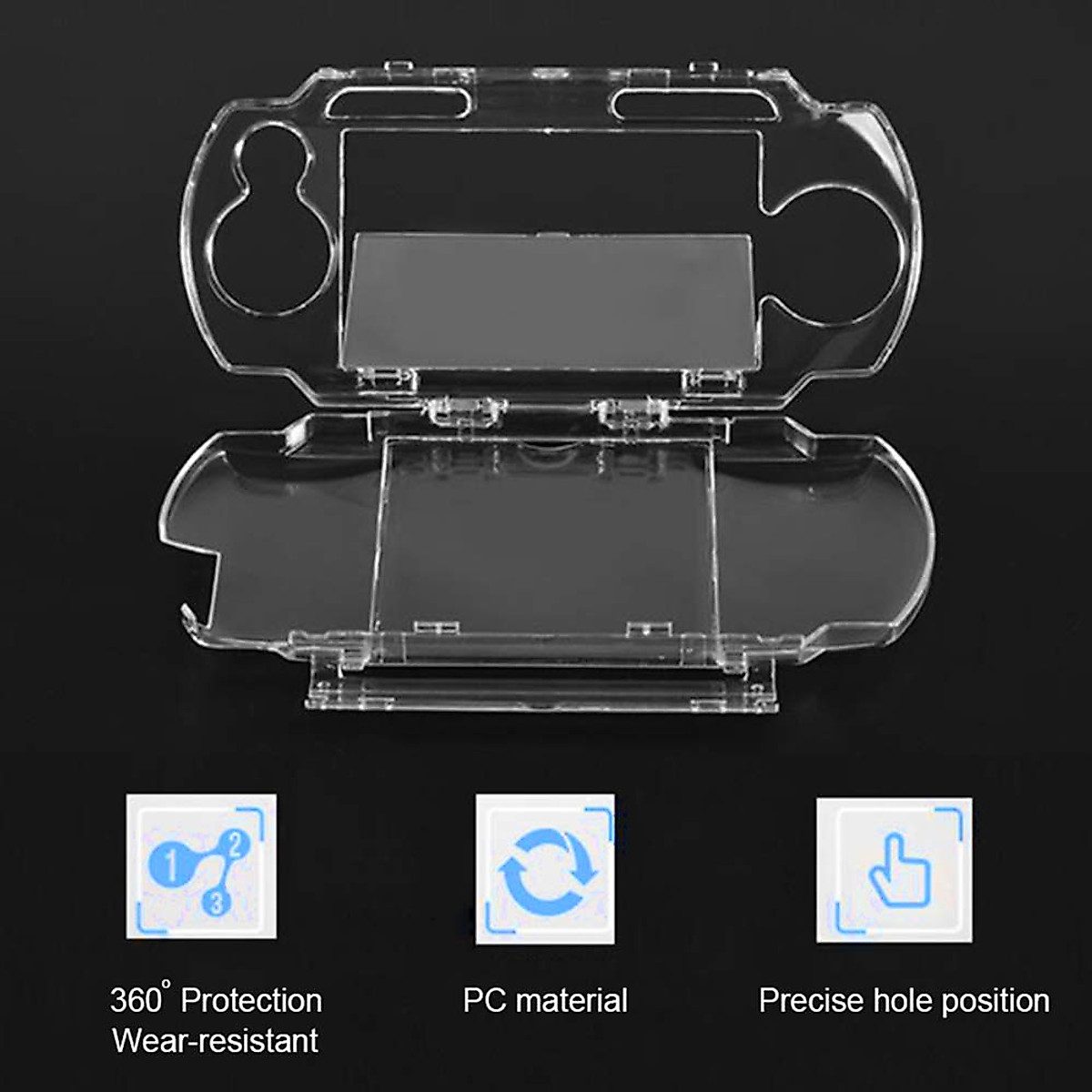OSTENT Protector Clear Crystal Travel Carry Hard Cover Case Shell for Sony PSP 1000 Game Console