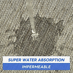 Artoid Mode Rubber Non-Slip Washable Absorbent Kitchen Rugs and Mats Set of 2, Kitchen Mats for Floor Kitchen Runner Hallway Laundry Room in Front of Sink Beige Grey - 17x29 and 17x47 Inch