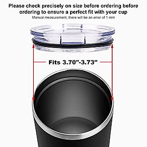 30 oz Tumbler Lids, Fits for 30Oz YETI Rambler, Ozark Trail and More, Koodee 2 Pack Spill-proof Lids,Covers for 30 Ounce Tumbler,Cup (Black)