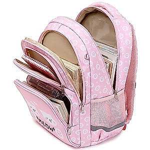 abshoo Cute Cat School Backpack For Girls Elementary Kindergarten Kids School Bag (Cat Pink A)