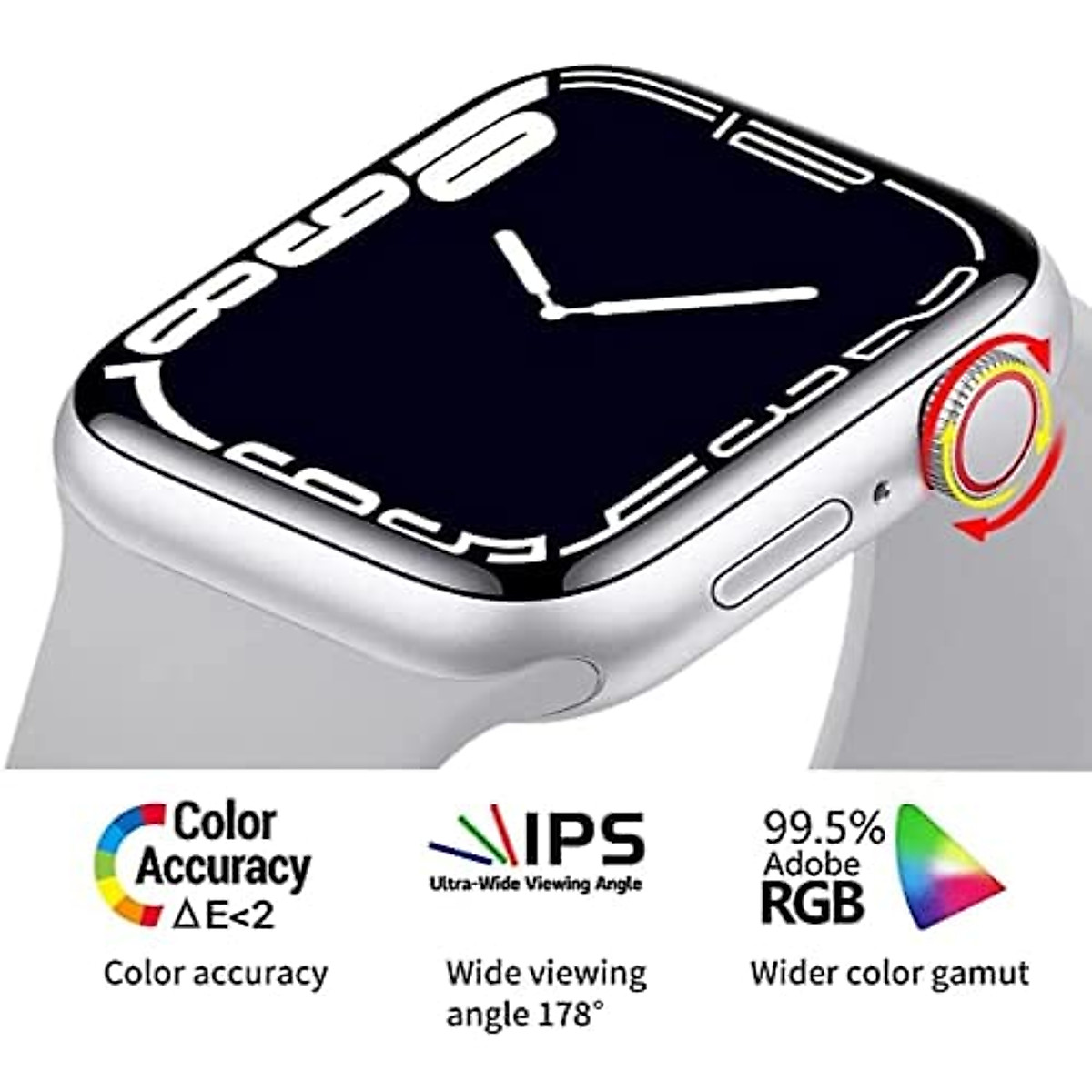 Smart Watch for Android iOS Phones Compatible with iPhone Samsung LG, HCHLQL 1.75 Inch Touchscreen Fitness Tracker Bluetooth Smartwatch with Call/SMS/Heart Rate/Pedometer (Black)