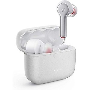 Soundcore Anker Liberty Air 2 Wireless Earbuds, Diamond-Inspired Drivers, Bluetooth Earphones, 4 Mics, Noise Reduction, 28H Playtime, HearID, Bluetooth 5, Wireless Charging (Black) (Renewed) (White)