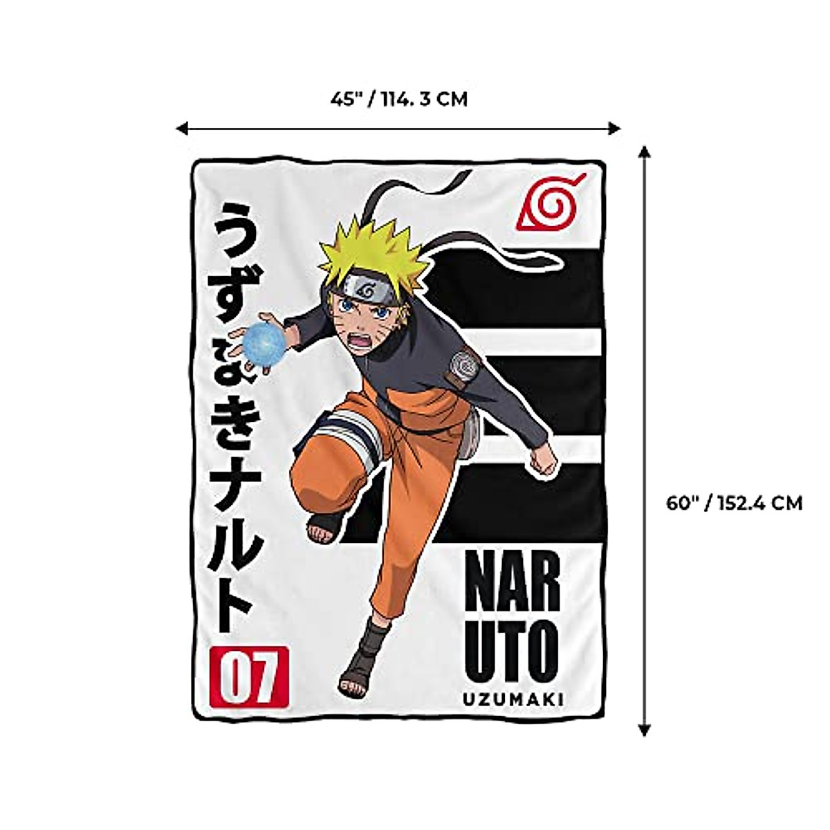 JUST FUNKY Naruto Shippuden Akatsuki Fleece Throw Blanket | 45 x 60 Inches Licensed Merchandise | Great for Anime Fans, Stealth Missions, & Leaf Village Secrets | Soft, Warm & Durable