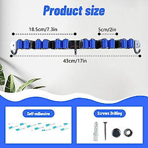 Broom Holder Mop Hanger Wall Mount, Broom Organizer Storage Tool Racks, Mop and Broom Holder, Wall Mounted Organizer with 6 Slots & 3 Hooks, Wall Mounted Garden Tool Rack Organizer for Home Garage