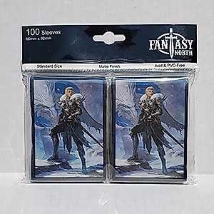 Fantasy North - Nala Tolbryth - Dragon Knight (Dormyr) - 100 Smooth Matte TCG Trading Card Sleeves - Fits Magic MTG Commander Pokemon and Other Card Games - Playing Card Sleeves
