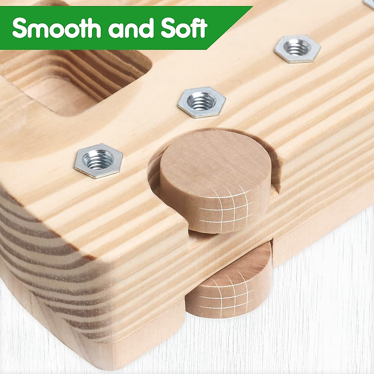 Kids Montessori Screwdriver Board Set, Wooden Toddler Real Tools Montessori Toys Preschool Toys Fine Motor Skills Toys for Kids Toddlers 3 4 5 Years Old