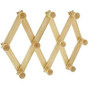 Candyqueen 1Pcs Hanging Wall Wooden Peg Hooks Wall Rack Hanger for Coat/Keys/Hats/Purse/Bag/Coffee Mugs Home Decor