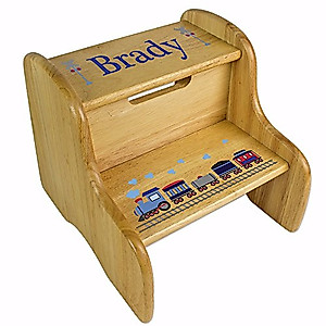 Personalized Wooden Train Step Stool