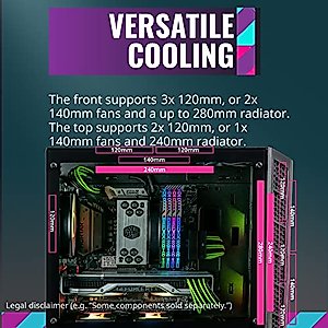 Cooler Master MasterBox MB320L ARGB Micro-ATX with Dual ARGB Fans, DarkMirror Front Panel, Mesh Front Intake Vents, Tempered Glass Side Panel & ARGB Lighting System