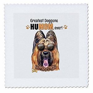 3dRose Animal Print Sunglasses and Collar for Mom on a Briard Dog - Quilt Squares (qs-379194-2)