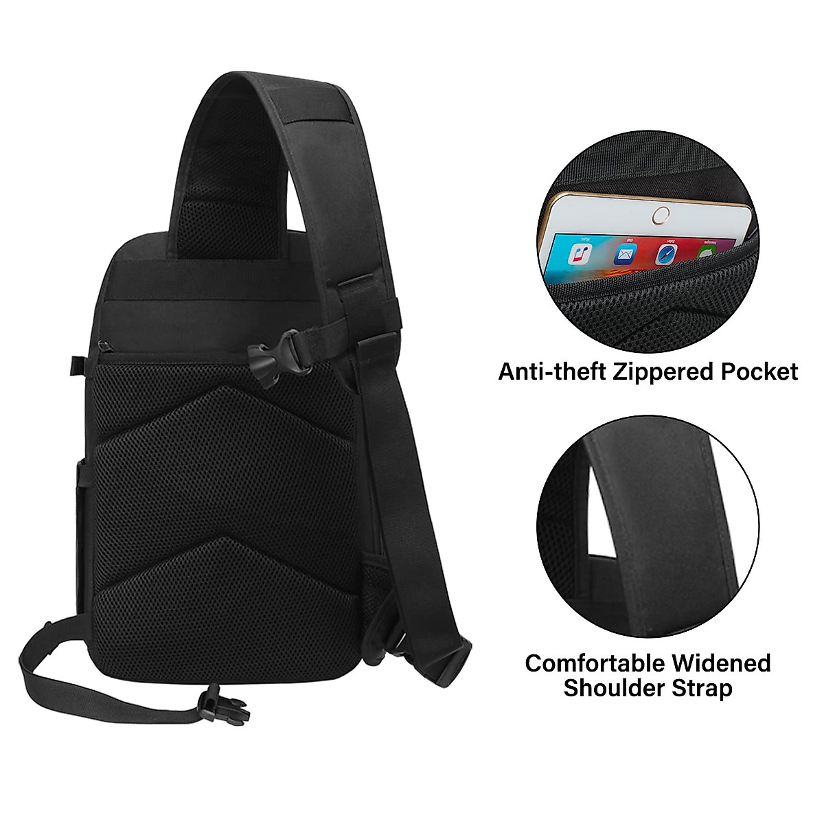 MOSISO Camera Sling Bag, DSLR/SLR/Mirrorless Tactical Camera Crossbody Bag Case Photography Slingpack with Tripod Holder & Removable Modular Inserts Compatible with Canon/Nikon/Sony/Fuji, Black