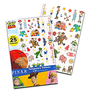 Pixar Disney Party Supplies For Kids - 100 Temporary Tattoos Party Favors. Featuring Tsum Tsum, Finding Nemo, Disney Cars, and Toy Story!