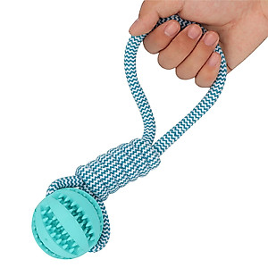 Dog Rope Toys Outdoor Cotton Rope Puzzle Balls for Puppy Small Medium Dogs Interactive Chew Toys for Aggressive chewers Rubber Dog Chewing Toys Pet Supply for Puppy Pet Dog Indoor Outdoor Dog(Blue)