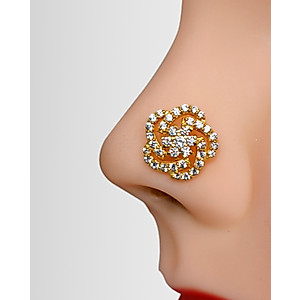 Unique Nose Stud Indian Nose Ring Gold Nose Stud Indian Nose Stud Crock Screw Nose Stud Sterling Silver Nose Stud White Diamond Nose Stud