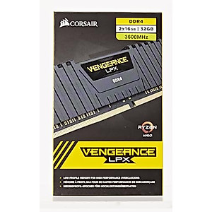 Corsair VENGEANCE LPX 32GB (2 x 16GB) DDR4 DRAM 3600MHz C18 AMD Ryzen Memory Kit - Black