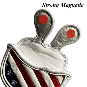 Stars & Stripes Patriotic Golf Half Mallet Putter Headcover, Center Shafted Mid Mallet Putter Head Cover Club Protective Case, Red White Blue Small Mallet Putter Headcover