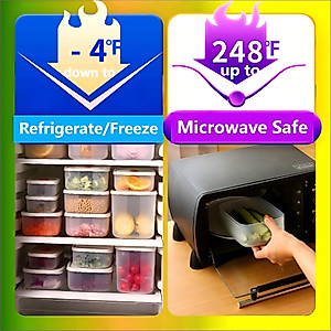 LUQPX 6 Pack Small Plastic Food Storage Containers with Lids & Labels, BPA-Free Food Grade Reusable Lunch Box for School/Work/to go, Freezer Storage Box for Leftovers/Dessert/Sauces/Jam/Oatmeal/Fruits