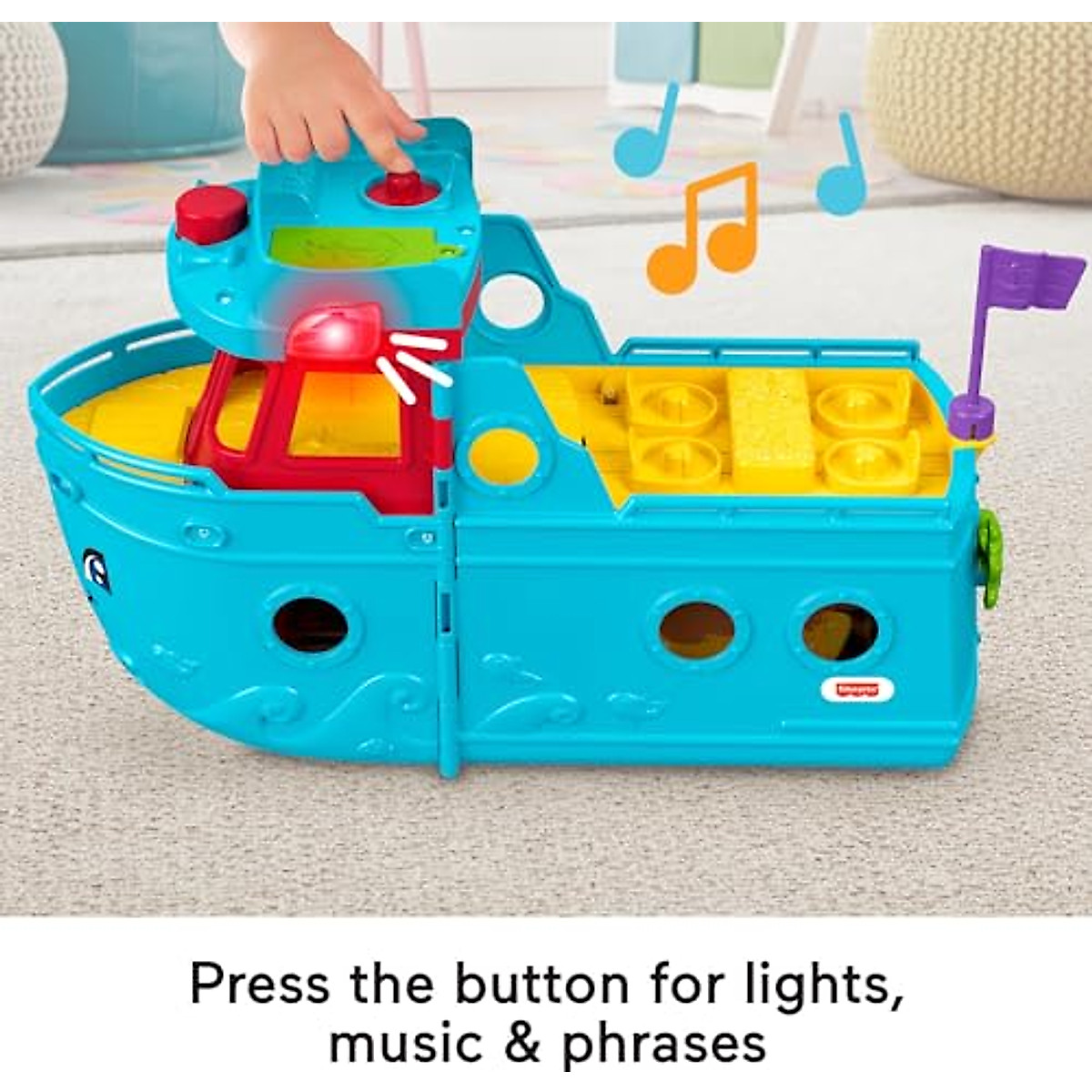 Fisher-Price Little People Toddler Toy Travel Together Friend Ship Musical Playset with 2 Figures & Accessories for Ages 1+ years