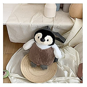 Zzple Backpack for Girls Cute Penguin Plush Backpack for Girls Penguin Plush Shoulder Bag Best Gift for Girls Soft Small Bag (Color : Khaki)