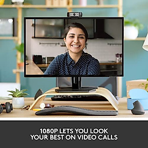 Logitech C930s Pro HD Webcam, Full HD 1080p video calling, Noise-canceling mic, HD auto light correction, wide Field of View, Works with Microsoft Teams, Zoom, Google Voice, Google Meet, PC/Mac/Laptop