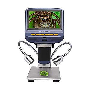 Andonstar AD106S Digital Solder Microscope Electronic Repair Coin Collection Jewelry Appraisal Antique Authentication and Children Biology Slides Observation 200X Magnification with 4.3-inch Display