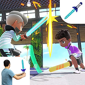 Mviioe for Switch Accessories Bundle Compatible with Nintendo Switch/Switch OLED for Nintendo Switch Sports Games with Leg Straps, Tennis Rackets, Glof Clubs, Sword, Wrist Straps(9 in 1)