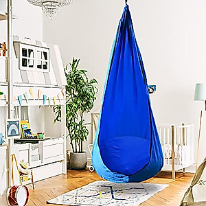 TUSAUW Kids Pod Swing Seat Hammock Chair with Inflatable Pillow Swing Chair for Outdoor and Indoor ,Hanging Chair with Inflatable Cushion, Max 176Lbs
