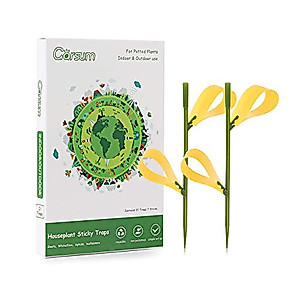 Garsum 21 Traps Sticky Houseplant Traps Gnat Yellow Insect Trap Indoor Fruit Fly Stakes Trap