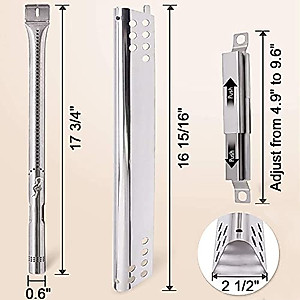 Grill Replacement Parts for Charbroil Performance 475 4 Burner 463347017 463361017 463673017 463342119 463376018P2 G470-0004-w1, Stainless Steel Heat Plate Tend Shield, Grill Burner, Crossover Tubes