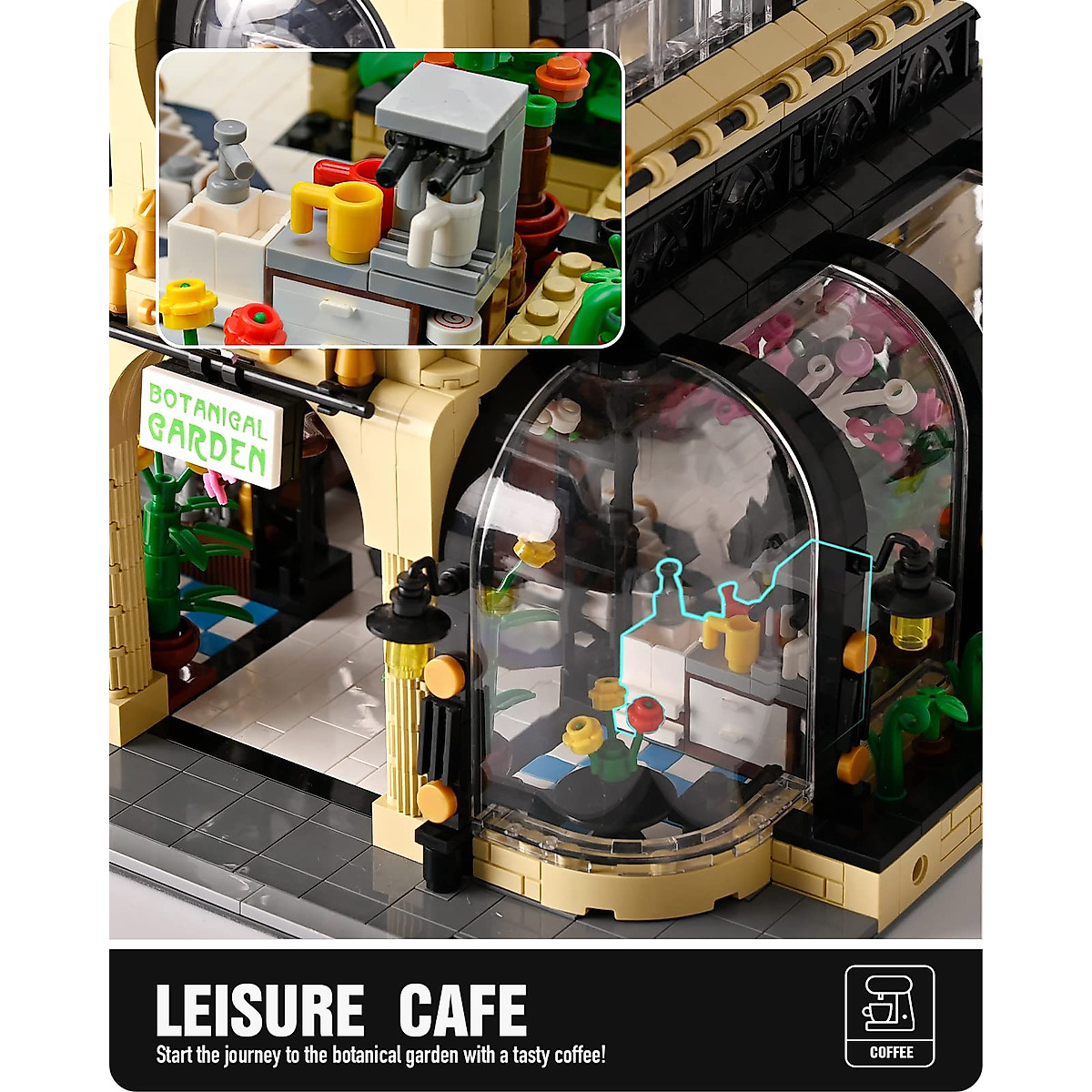 Nifeliz Street Botanical Garden MOC Building Blocks and Engineering Toy, Construction Set to Build, Model Set and Assembly Toy for Teens and Adult(2147 Pcs)