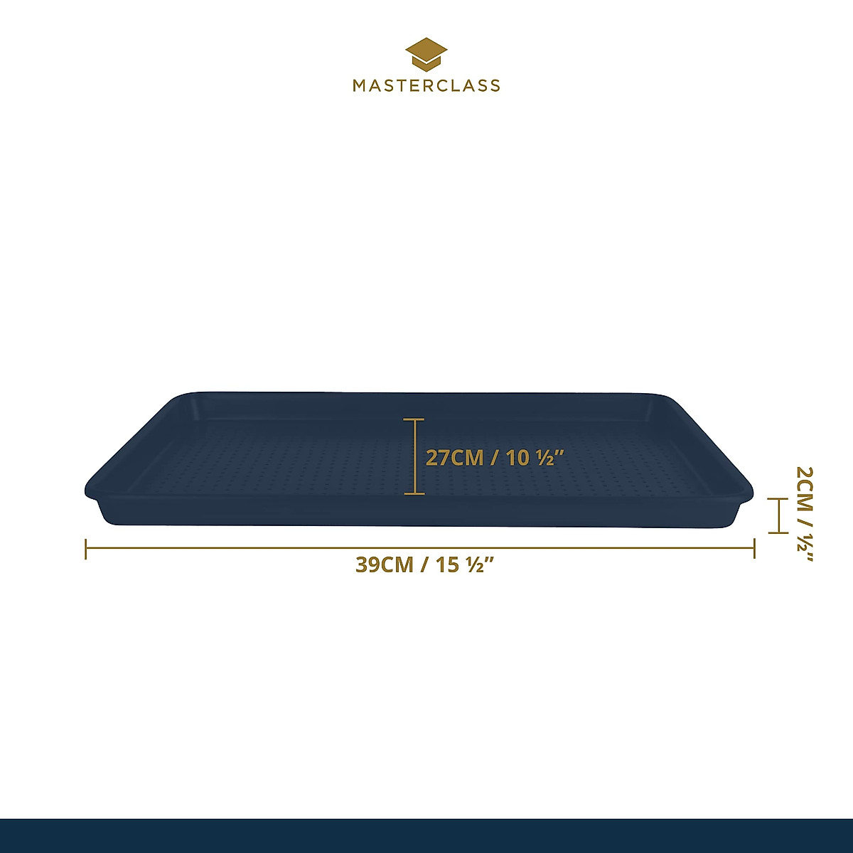 MasterClass KCMCCB3 Crusty Bake Perforated Baking Tray with PFOA Non Stick, Robust 1 mm Carbon Steel, 39 x 27 cm, Grey