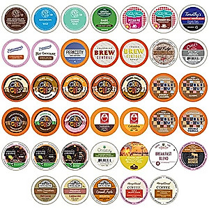 Perfect Samplers Coffee, Tea, Cider,Cappuccino For Keurig K Cups Brewers, Mix 40 Count