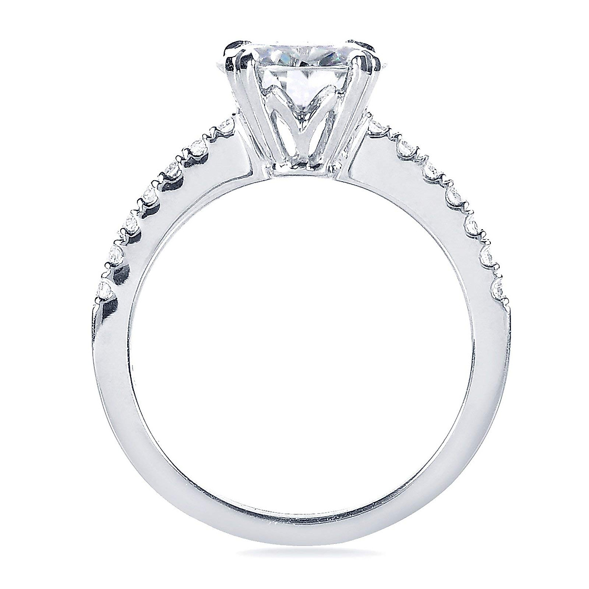 Kobelli Moissanite and Lab Grown Diamond Engagement Ring 2 1/10 CTW 14k White Gold (GH/VS, DEF/VS), 10